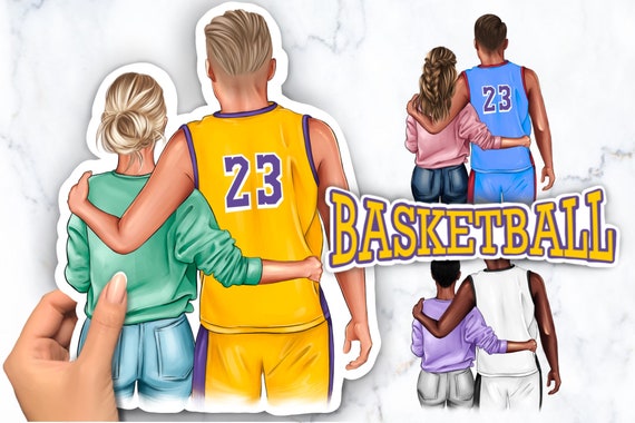 Сouple Clipart Basketball Best Friend Clipart Personalized | Etsy