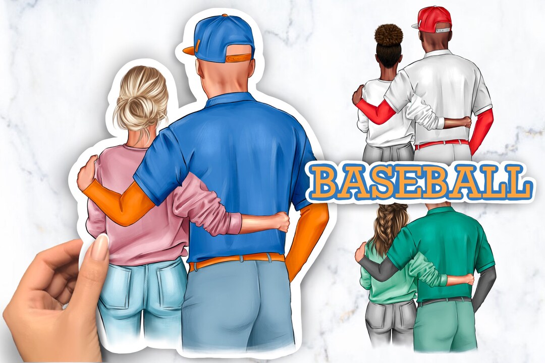 Couple Clipart, Baseball, Best Friend Clipart, Personalized ...