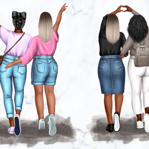 Best Friend Clipart, Plus Size Women, Best Friends Portrait ...