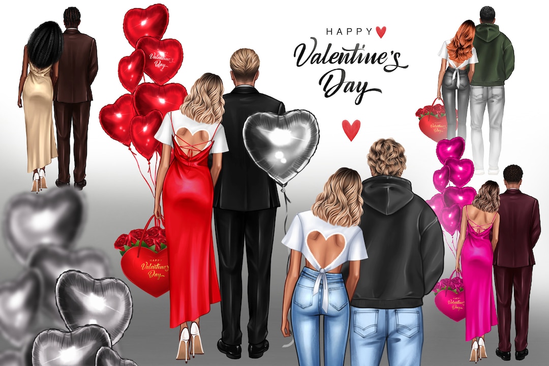 Couple Clipart, Valentine's Day, Best Friend Clipart, Personalized ...