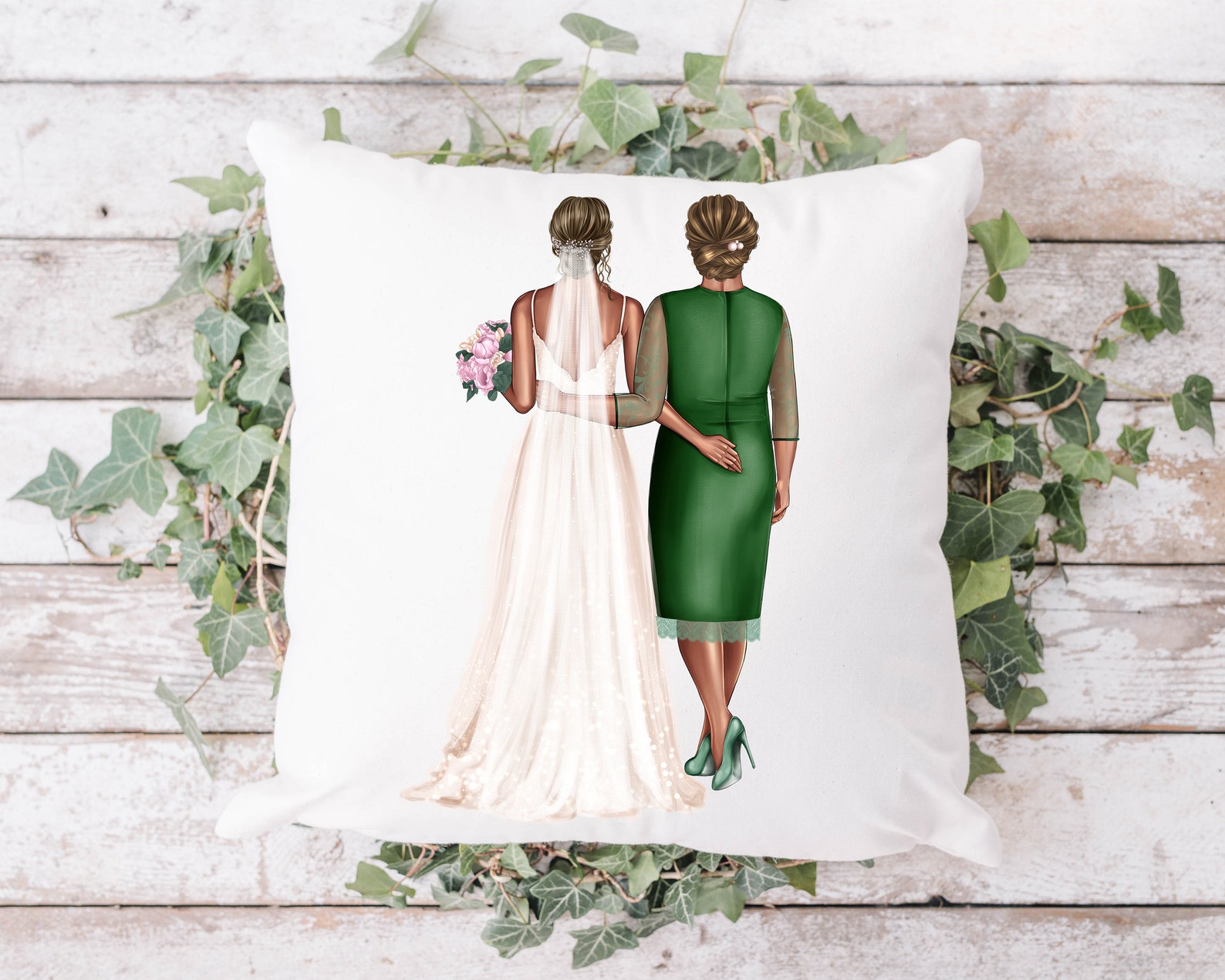 Wedding Clipart, Bride and Mom Personalized Clipart, Instant Digital ...