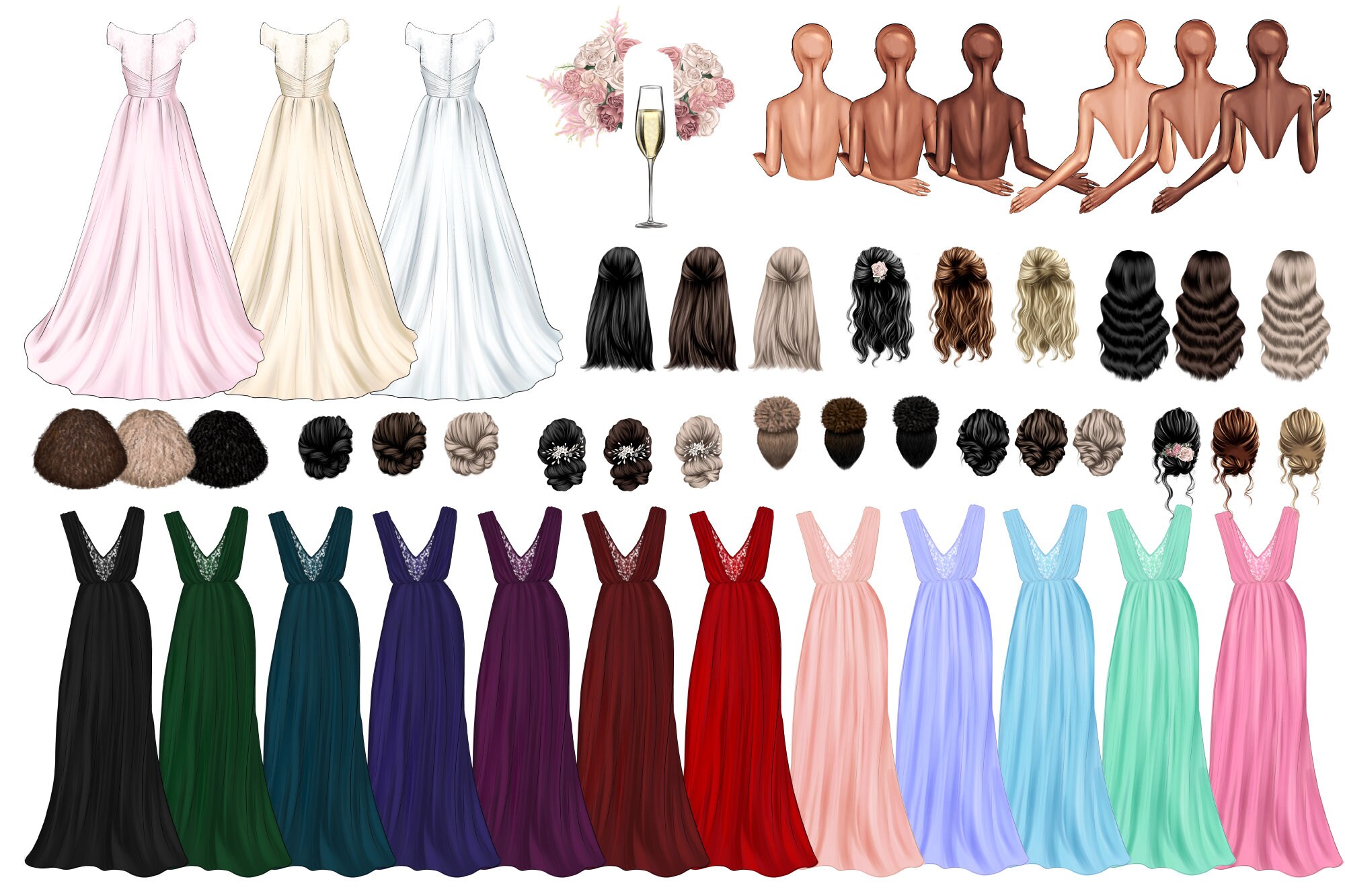 Bridesmaid Drawing,best Friend Clipart, Bridesmaid Proposal, Bridesmaid ...