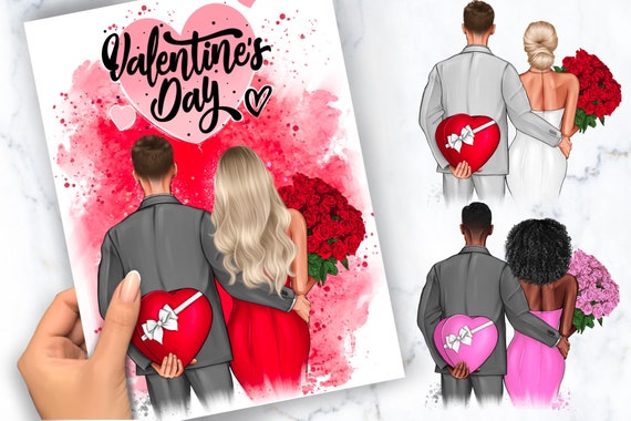 Couple Clipart Valentine's Day Best Friend Clipart | Etsy