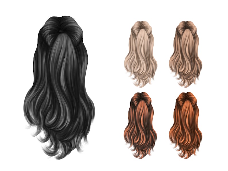 Hair Clipart Hair for Little Girls Kids Hairstyles Natural | Etsy