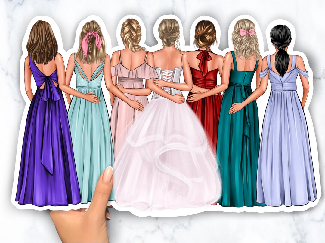 Bridesmaid Drawing,best Friend Clipart, Bridesmaid Proposal, Bridesmaid ...