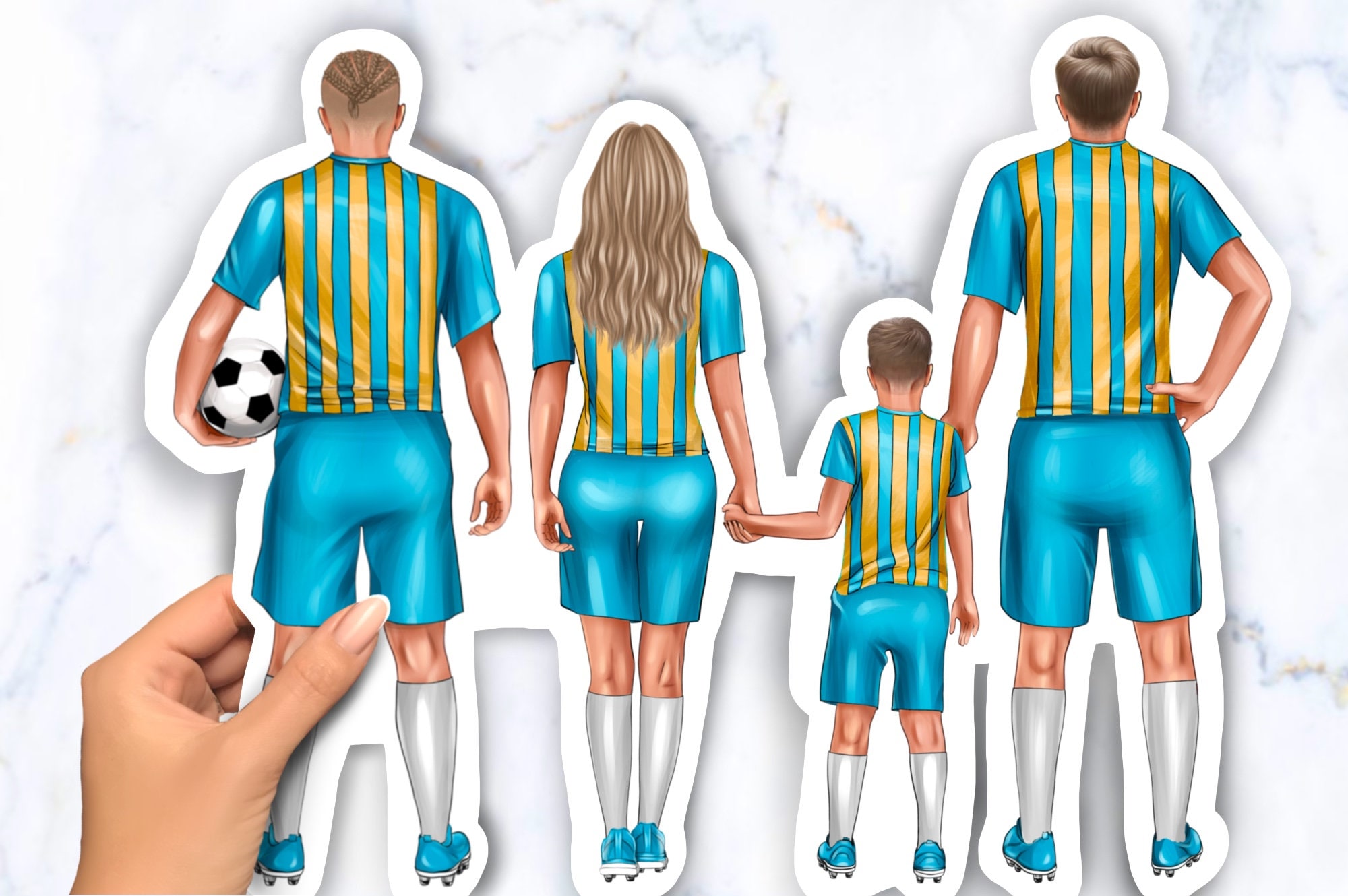 Family Playing Soccer Clipart
