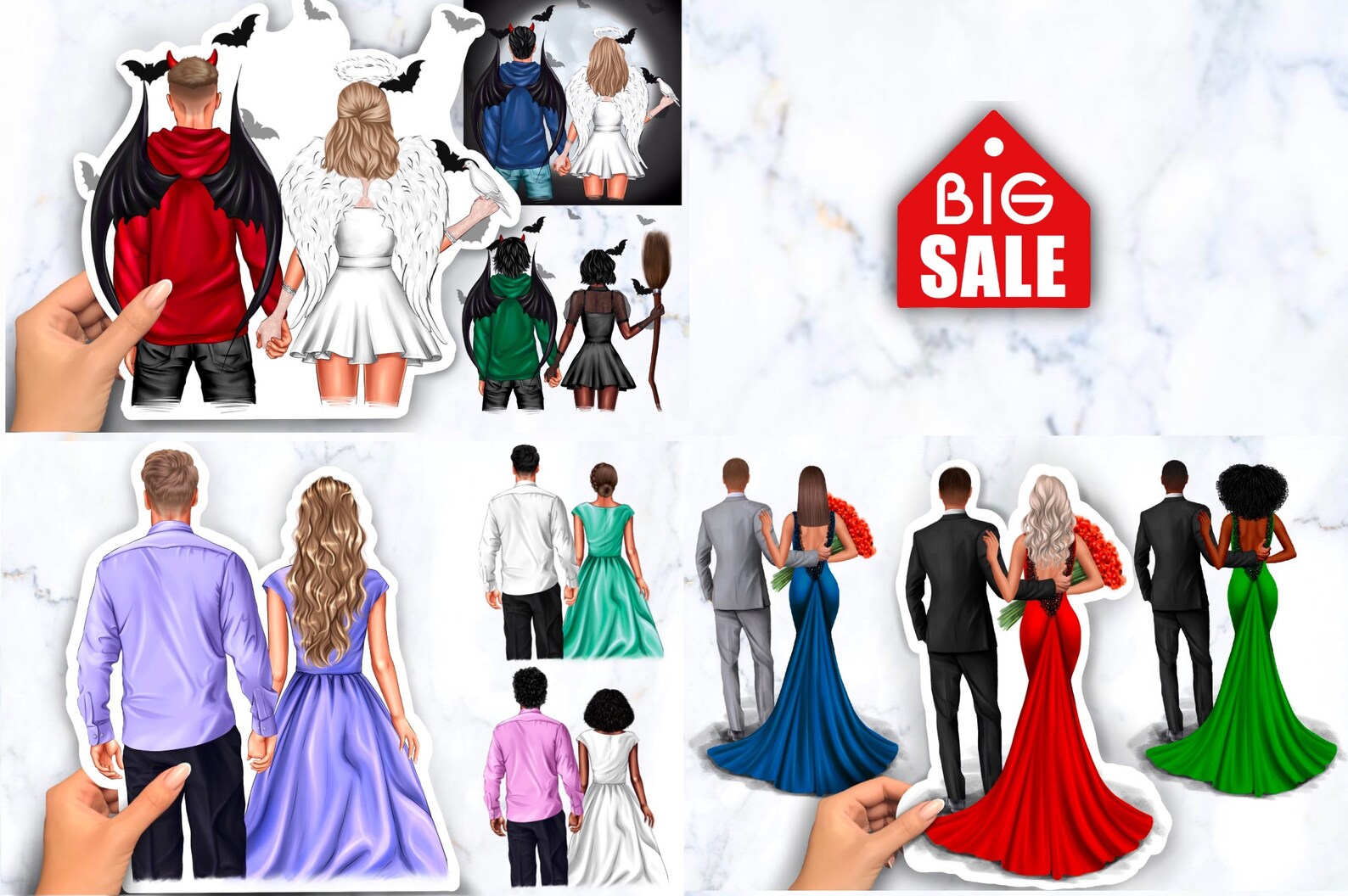 Couples Cliparts Bundle Cliparts a Large Set of Couples - Etsy