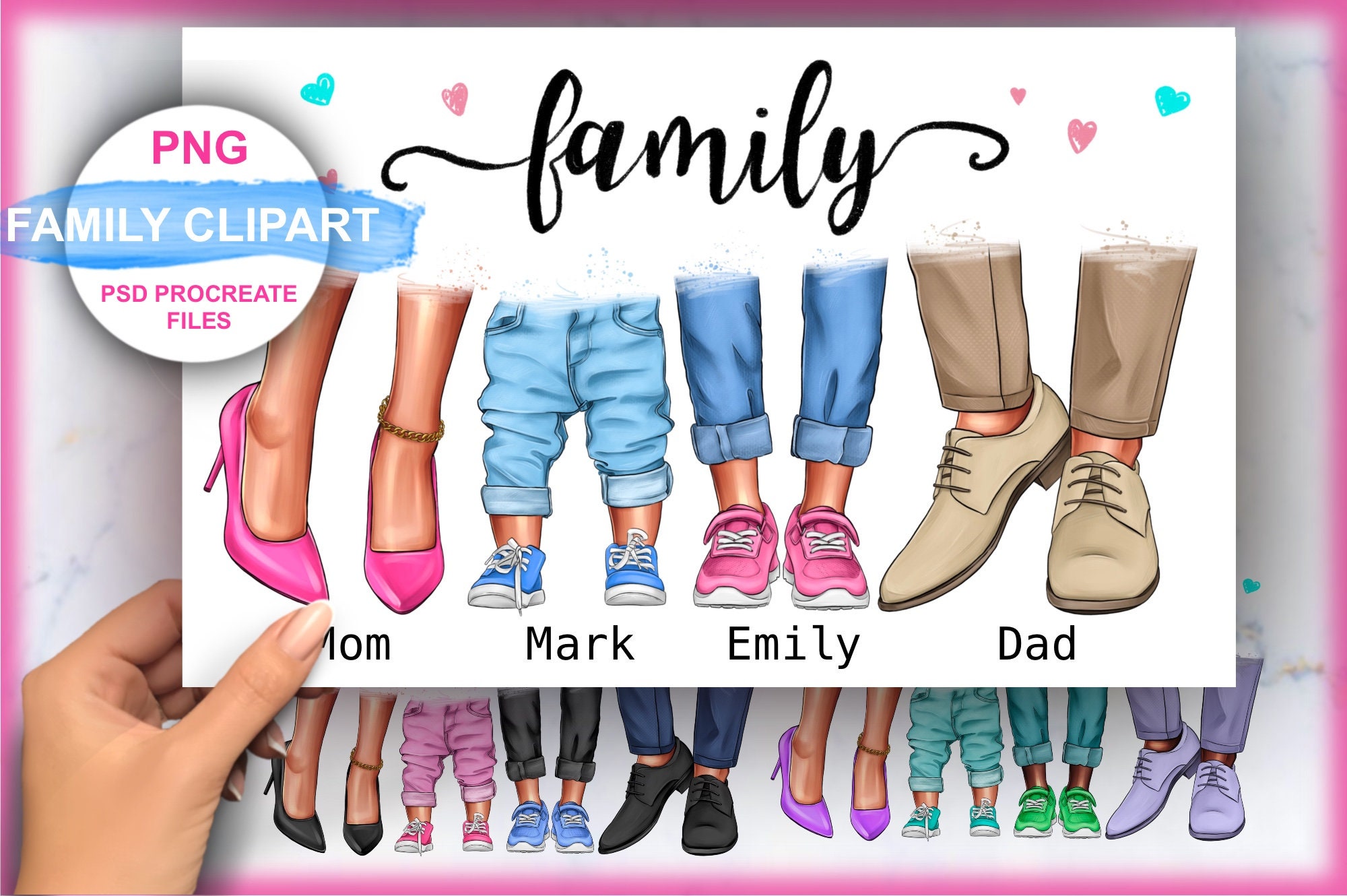 Family Clipart Mom Dad Girl Man Clipart Mommy Clipart Mom - Etsy