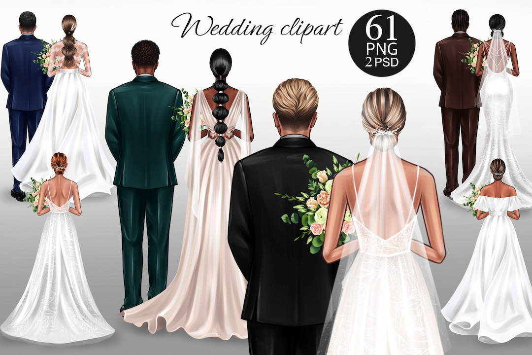 Wedding Invitation Clipart, Bride and Groom Personalized Clipart ...