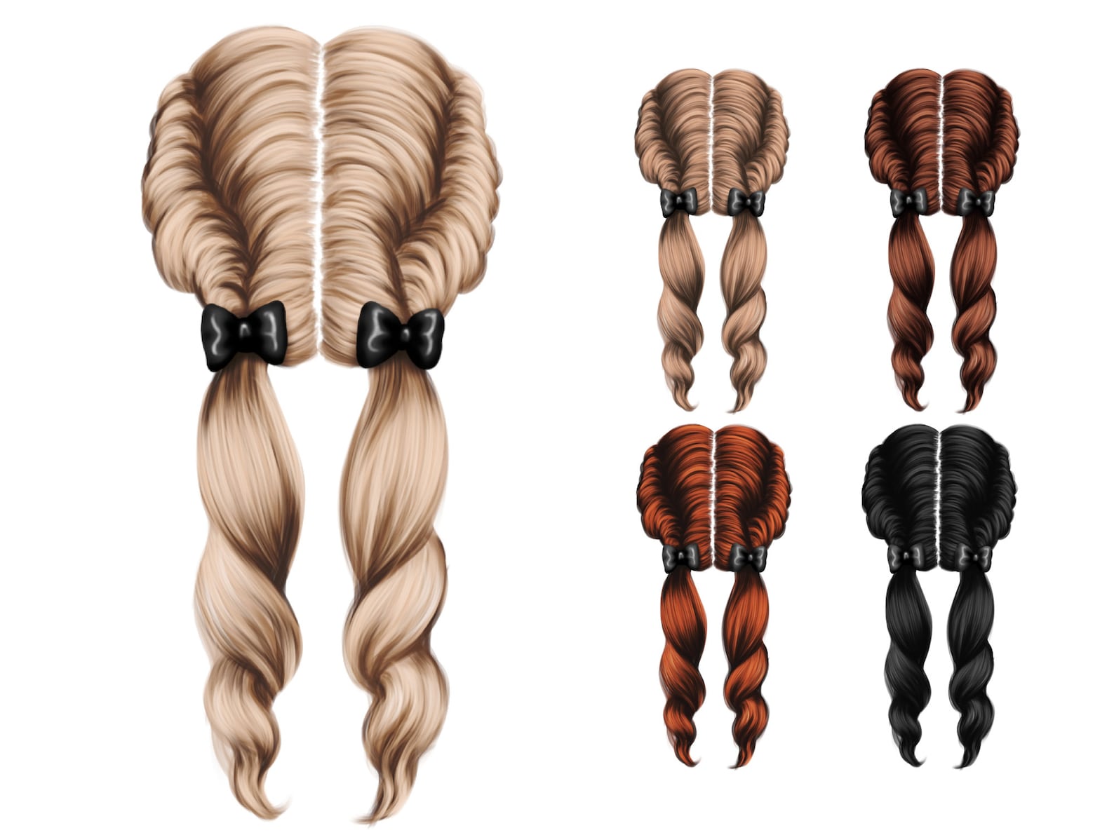 Hair Clipart Hair for Little Girls Kids Hairstyles Natural | Etsy