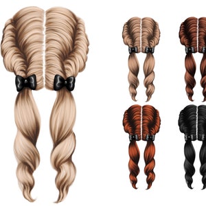 Hair Clipart, Hair for Little Girls, Kids Hairstyles, Natural Hair ...