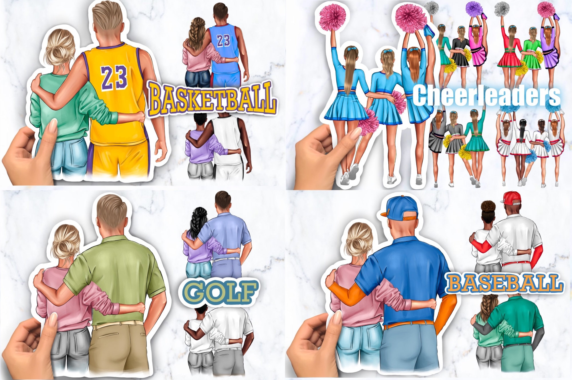 Sports Clipart, Family Clipart, Large Set of Sports Clipart ...