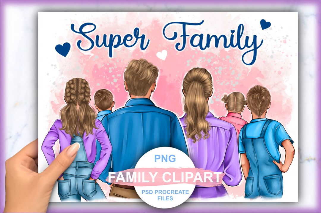 Family Clipart, Mom, Dad, Daughter, Son, Grandma, Grandpa, Customizable ...