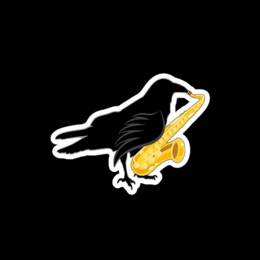 Tenor Saxophone Crow Stickers | Vinyl Decals for Musicians and Band ...
