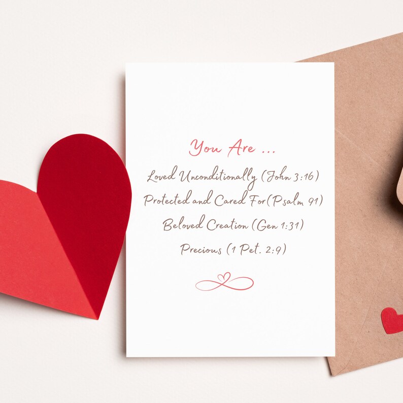 Christian Valentines Day Card "loved by God" Bible Verses Scripture ...