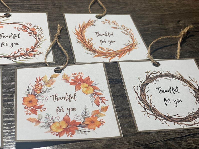 Thankful for You Thanksgiving Printable Favor Gift Bag Tags Decorations ...
