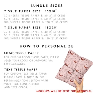 Personalized Tissue Paper and Stickers, Custom Logo Tissue Paper ...