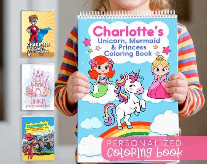 Personalized Kids Coloring Books - Kids Custom Name Color Books - Kids ...