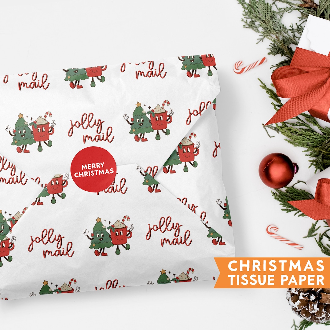 CHRISTMAS Holiday Tissue Paper, Christmas Small Business Packing Tissue ...