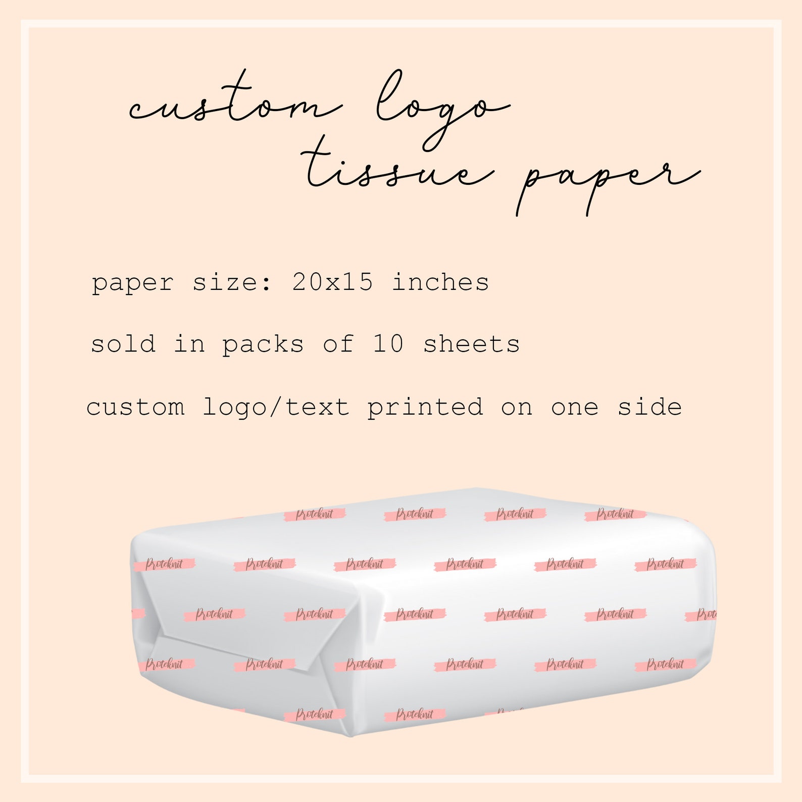 CUSTOM Tissue Paper Pack of 10 custom printed tissue paper | Etsy