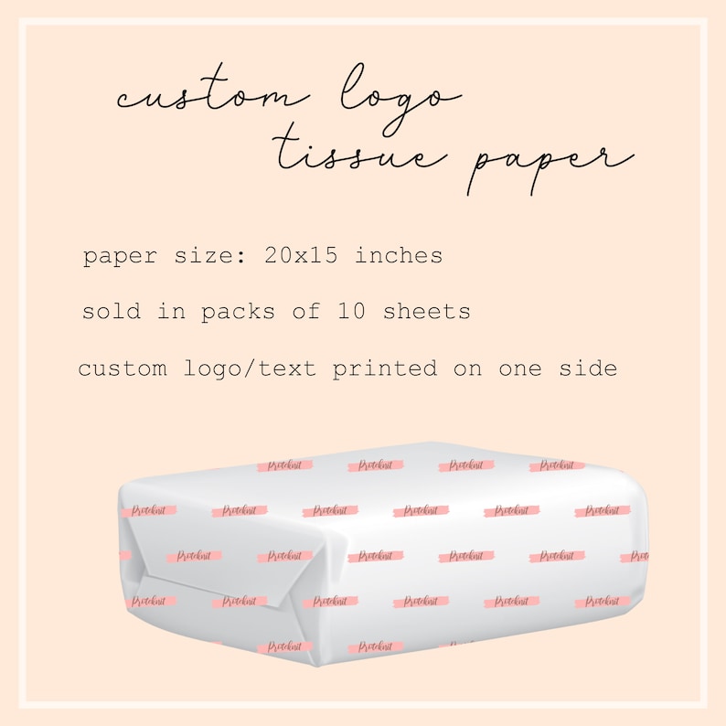 Personalized Tissue Paper Custom Logo Tissue Paper Pack of | Etsy