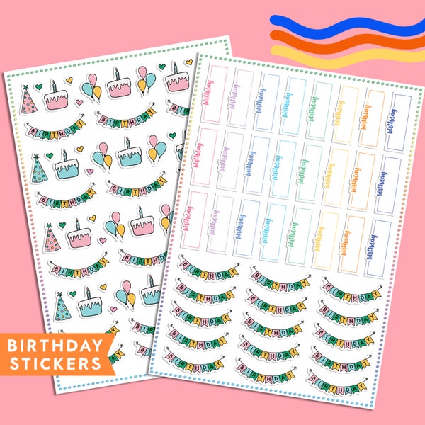 Birthday Planner Stickers - Etsy