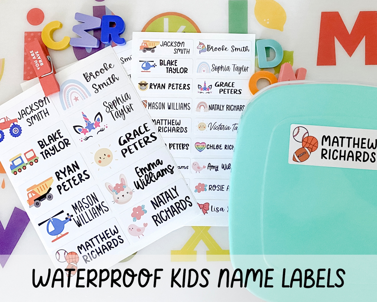Kids Name Stickers Kids Name Labels Daycare Name Labels - Etsy