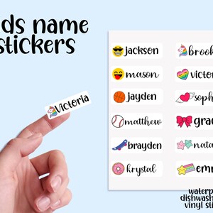 Kids Name Stickers Kids Name Labels Daycare Name Labels | Etsy