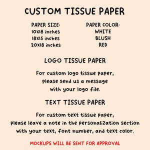 Personalized Tissue Paper Custom Logo Tissue Paper Custom - Etsy