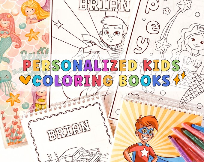 Custom Coloring Book, Birthday Coloring Book , Personalized Coloring ...