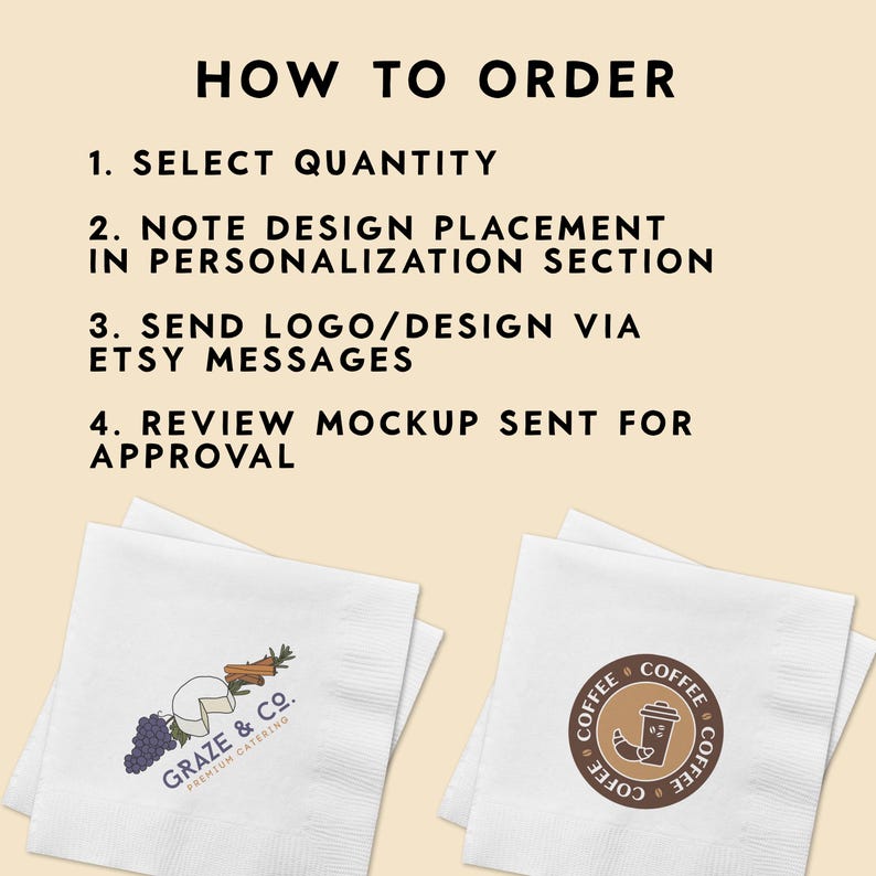 Custom Napkins, Personalized Napkins, Cocktail Napkins, Custom Logo ...