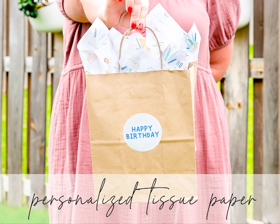 Birthday Personalized Tissue Paper for Gift Bags Custom - Etsy