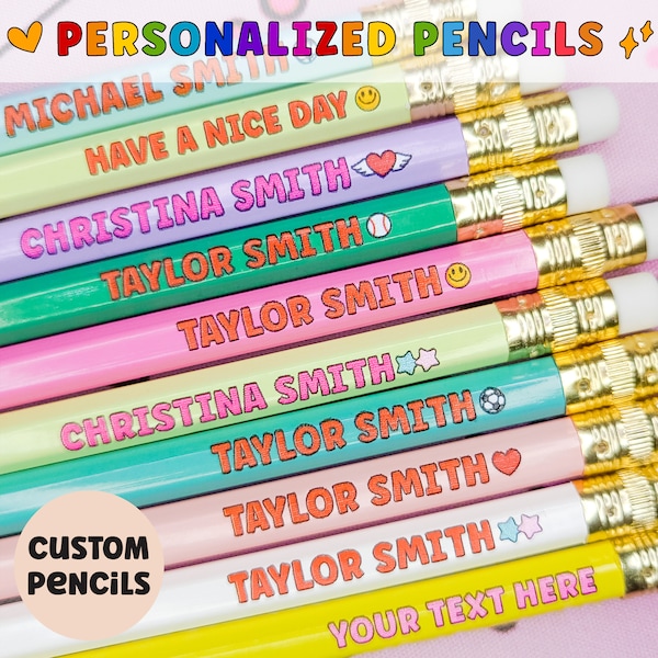Personalized Pencils With Name Custom Student Pencils Back to School - Etsy