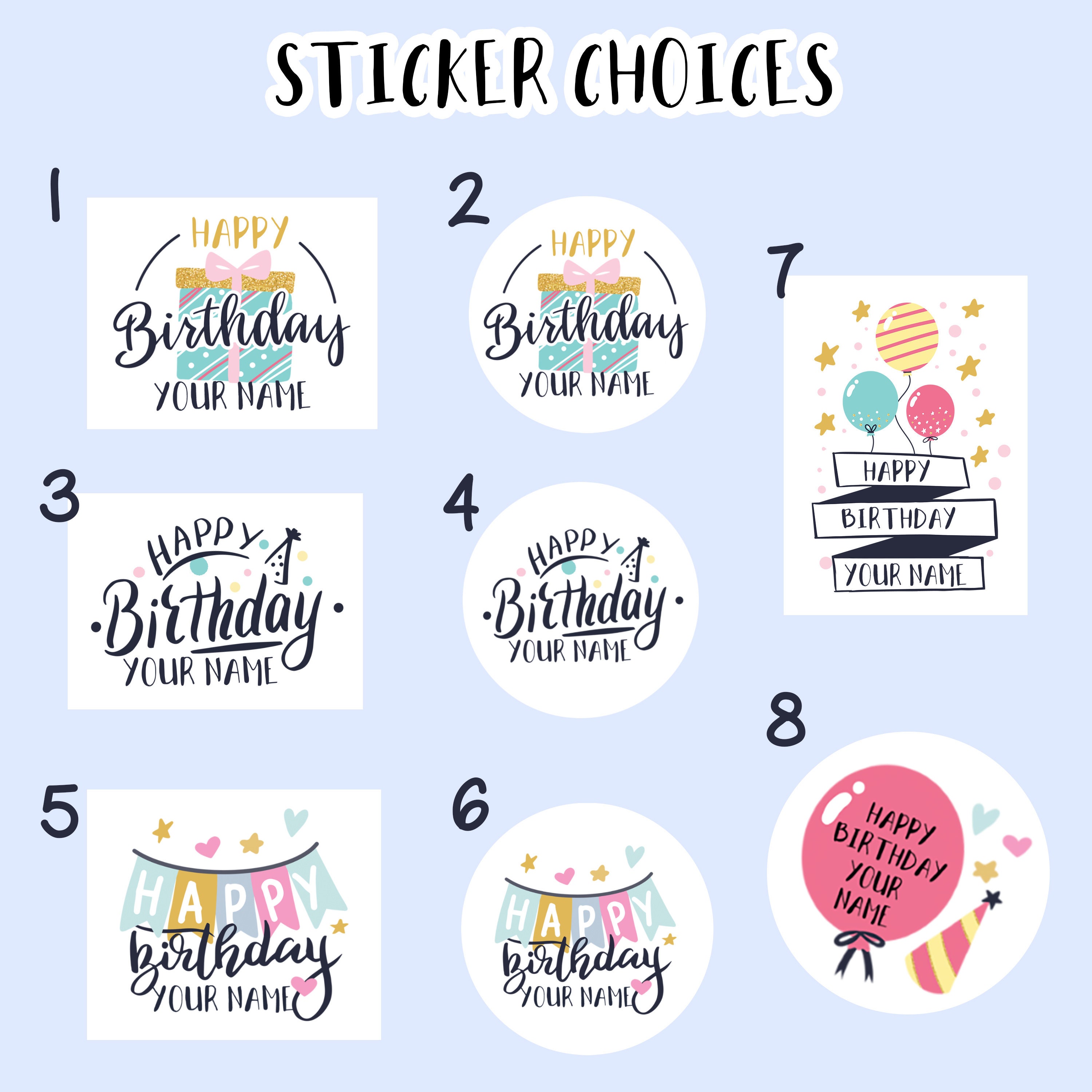 Custom Birthday Stickers Party Favor Stickers Custom Etsy