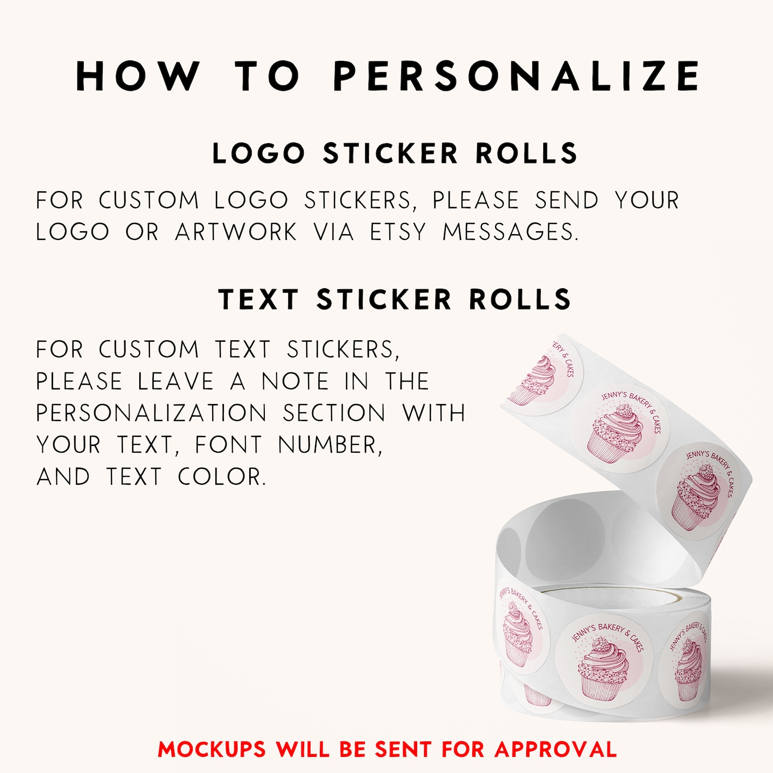 CUSTOM Stickers Roll, Custom Logo Stickers, Custom Label Roll ...