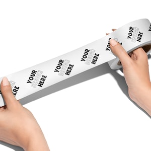 CUSTOM Packaging Tape 100ft, Printed Water Activated Tape, Gummed Tape ...