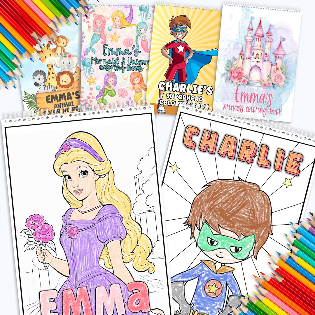 Kids Custom Coloring Book, Personalized Coloring Book for Kids, Gift ...