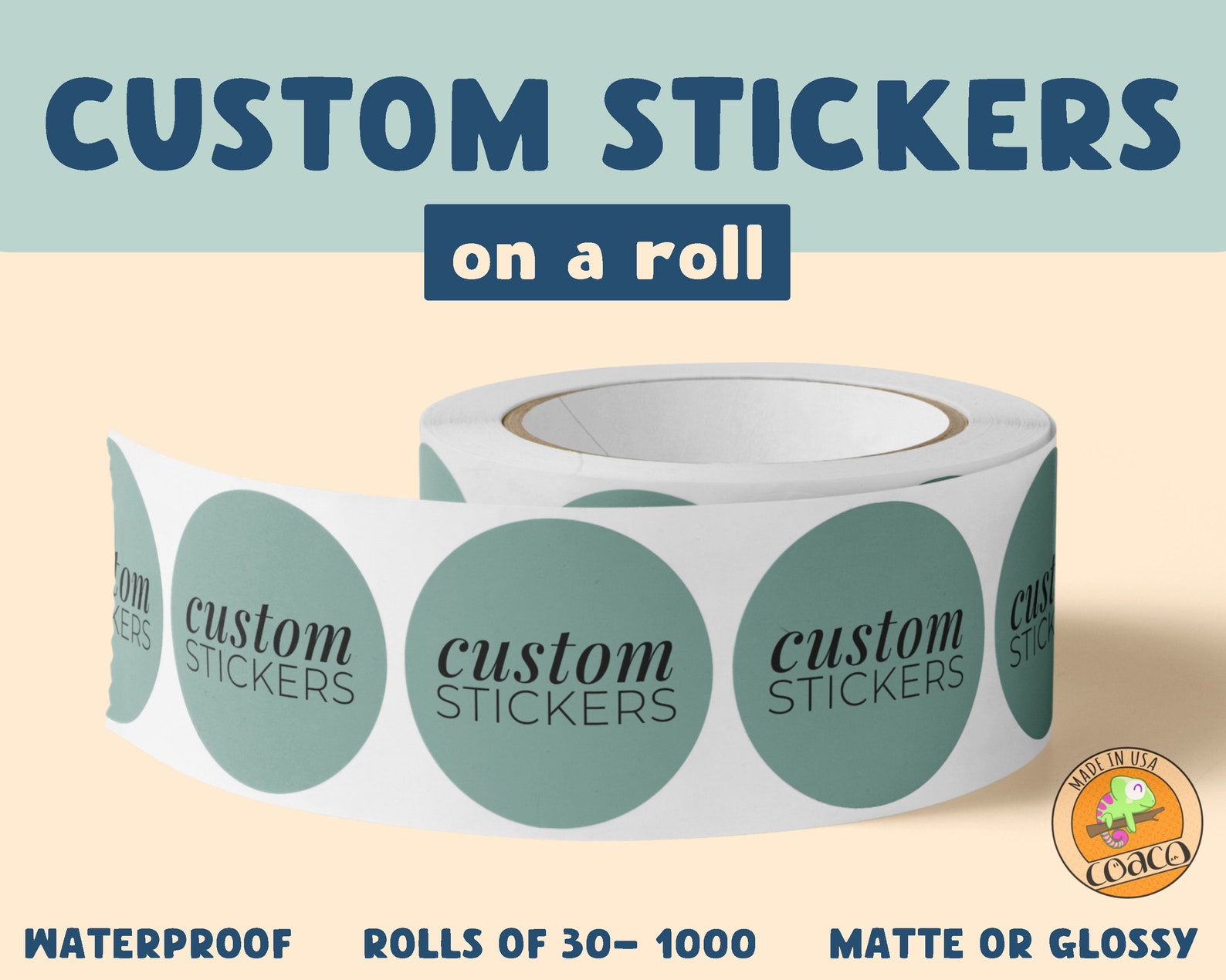 CUSTOM Stickers Roll Custom Logo Stickers Custom Label Roll - Etsy
