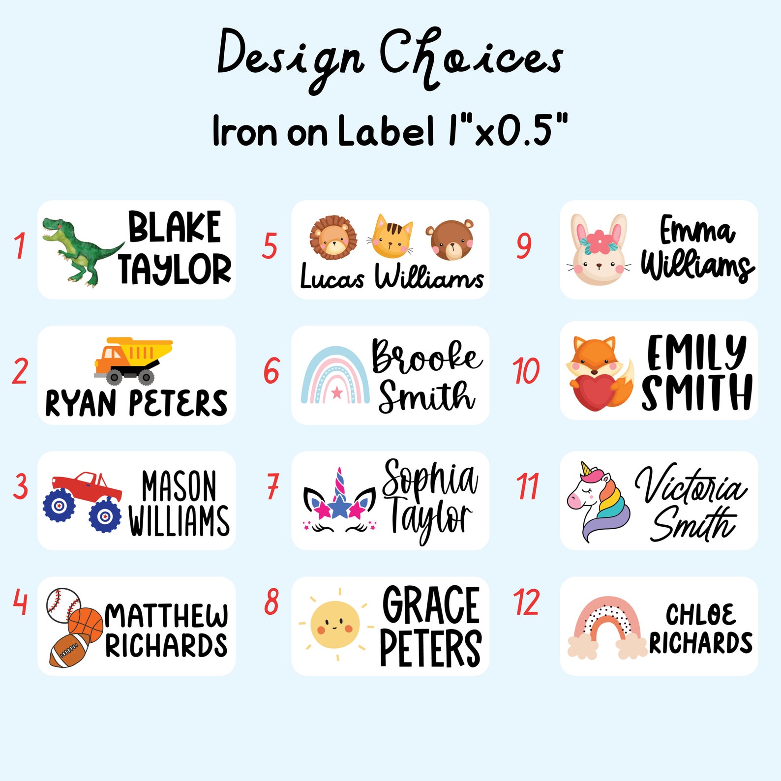 Kids Name Stickers Kids Name Labels Daycare Name Labels - Etsy