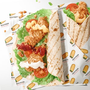 Personalized Food Wrap Paper, Custom Logo Food Safe Paper, Branded Food ...