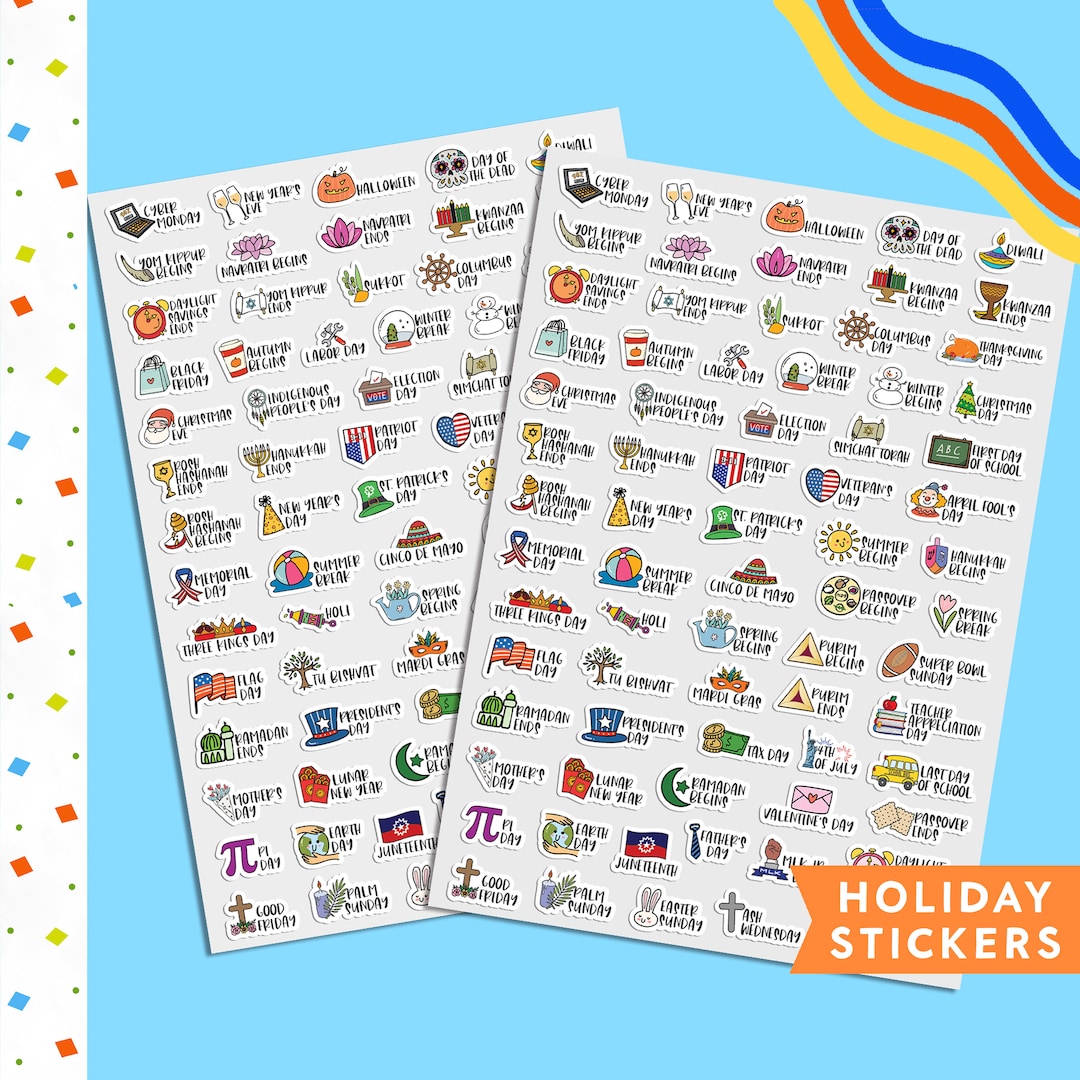 HOLIDAY Planner Stickers, Holiday Stickers, Journal Stickers, Bullet ...