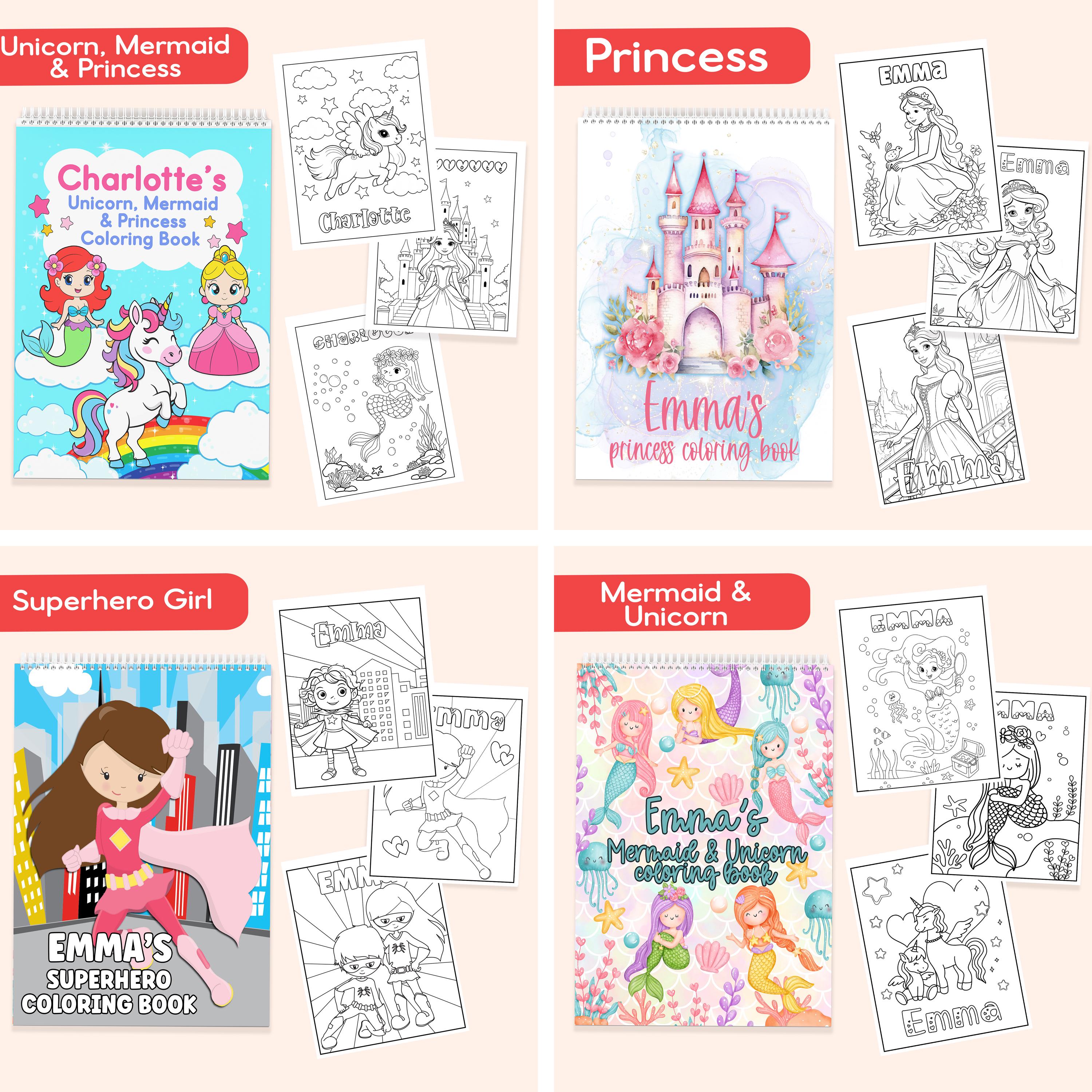 Personalized Kids Coloring Book, Custom Coloring Book for Kids Birthday ...