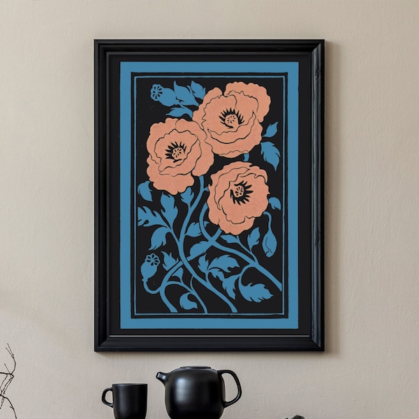 Flower Linocut - Etsy