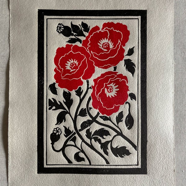 Linocut Folk Art - Etsy