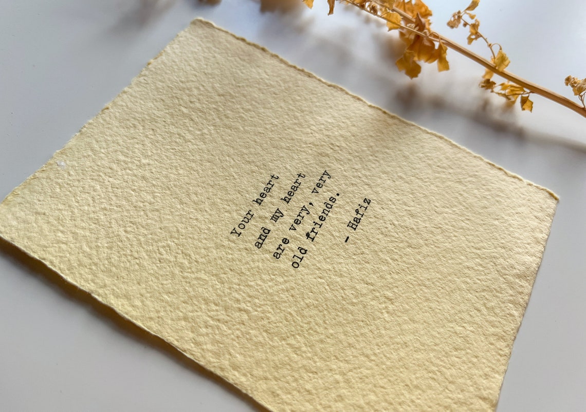 Handtyped Love Poem of Khalil Gibran Art Poetry Typed on Handmade ...
