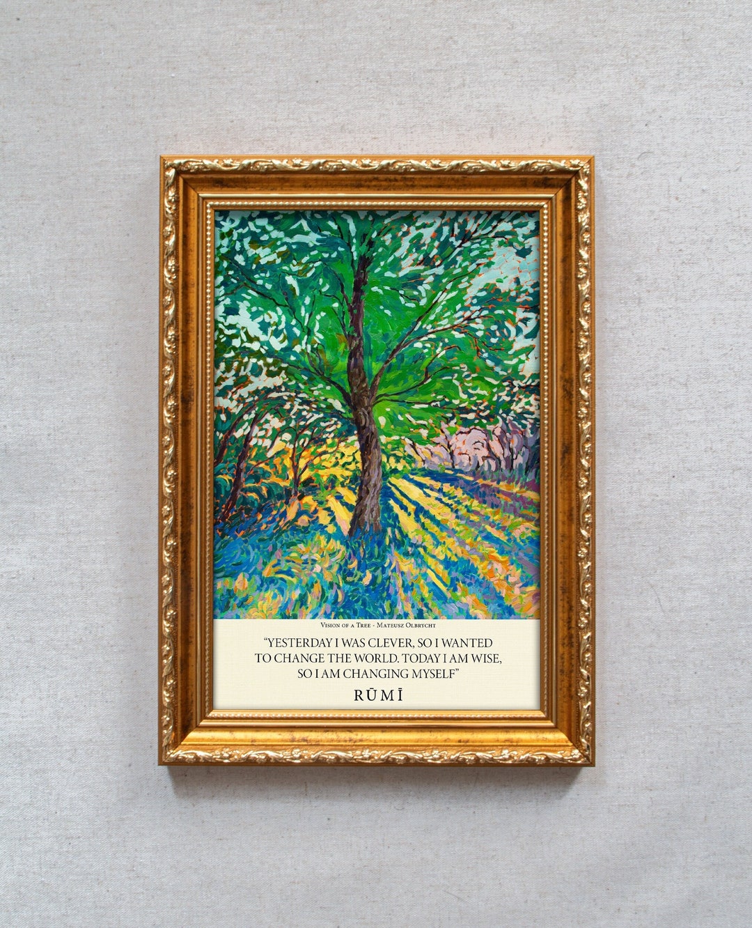 Rumi Poem Inspirational Quote Philosophy Wall Art With Contemporary Oil ...