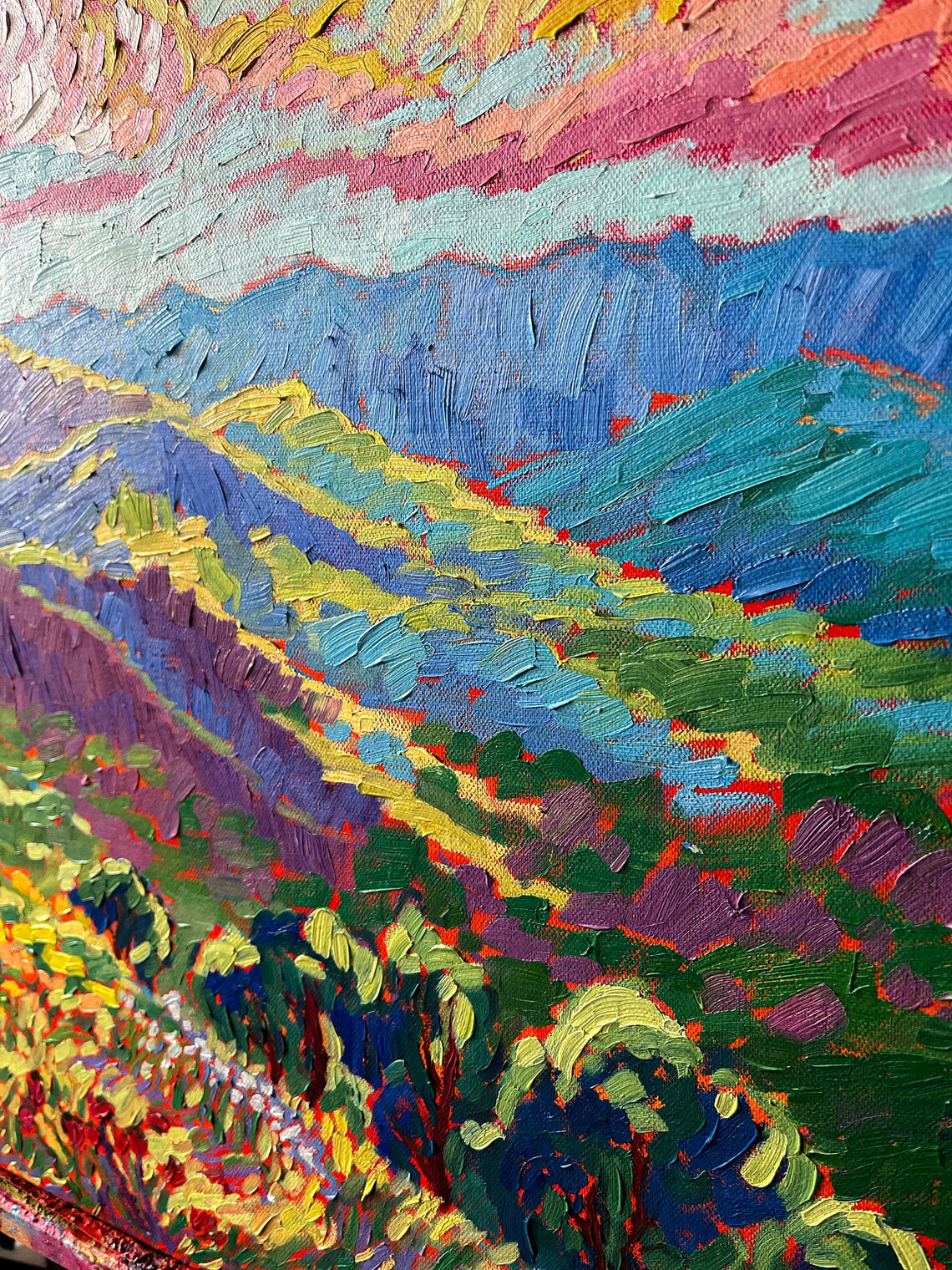 Hafiz Poem Peaceful Oil Painting Giclée, Sunrise Meditation in the ...