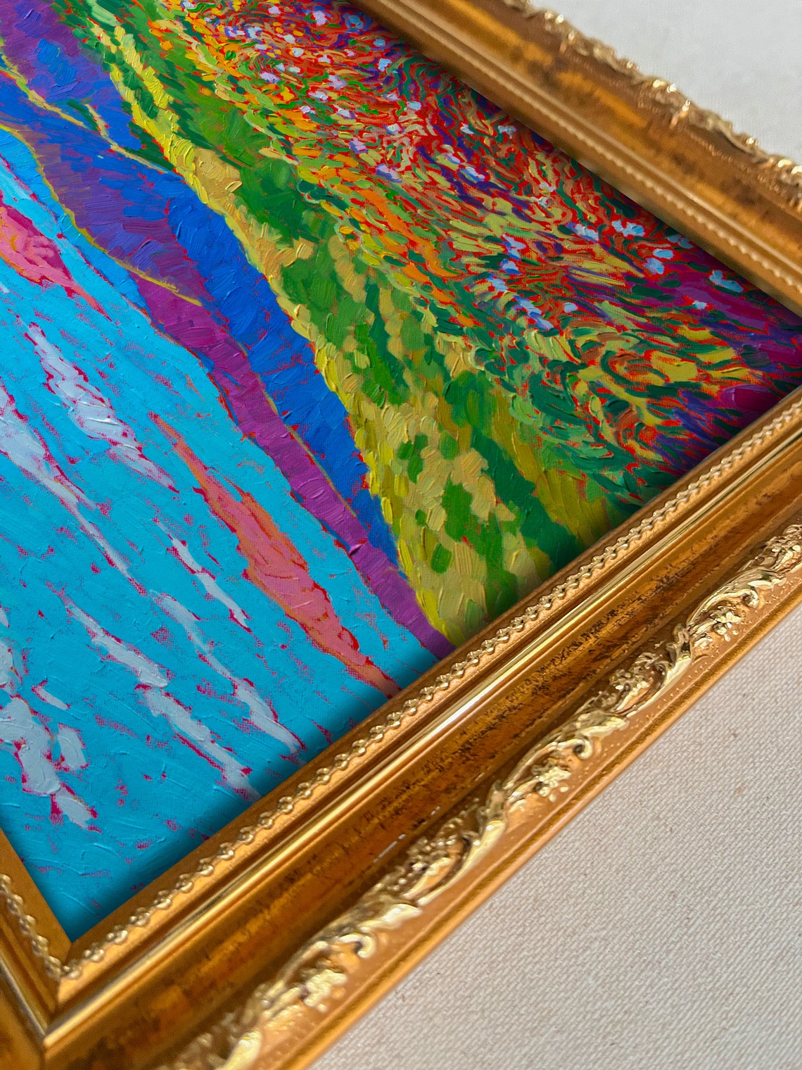 Hafiz Poem Peaceful Oil Painting Giclée, Sunrise Meditation in the ...