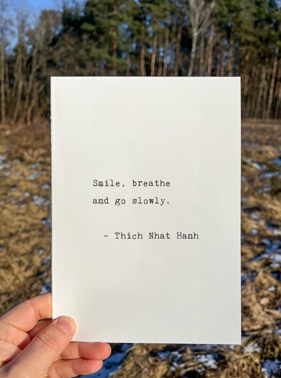 Thich Nhat Hanh Poem "smile, Breathe Go Slowly" Handtyped Inspirational ...