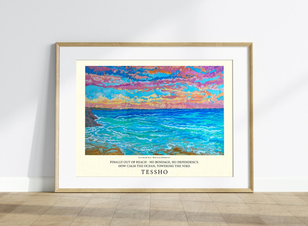 Tessho Death Poem With Impressionism Oil Painting of Colorful - Etsy